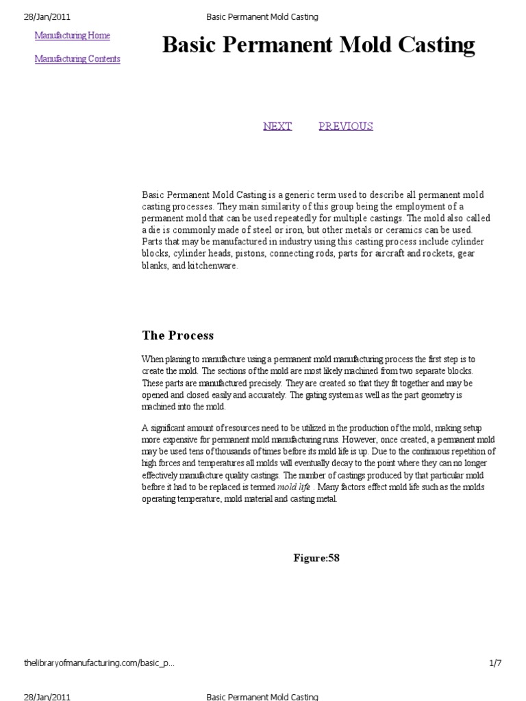 Basic Permanent Mold Casting | PDF | Casting (Metalworking) | Crafts