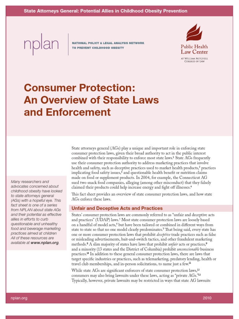 Consumer Protection: An Overview of State Laws and Enforcement | PDF ...