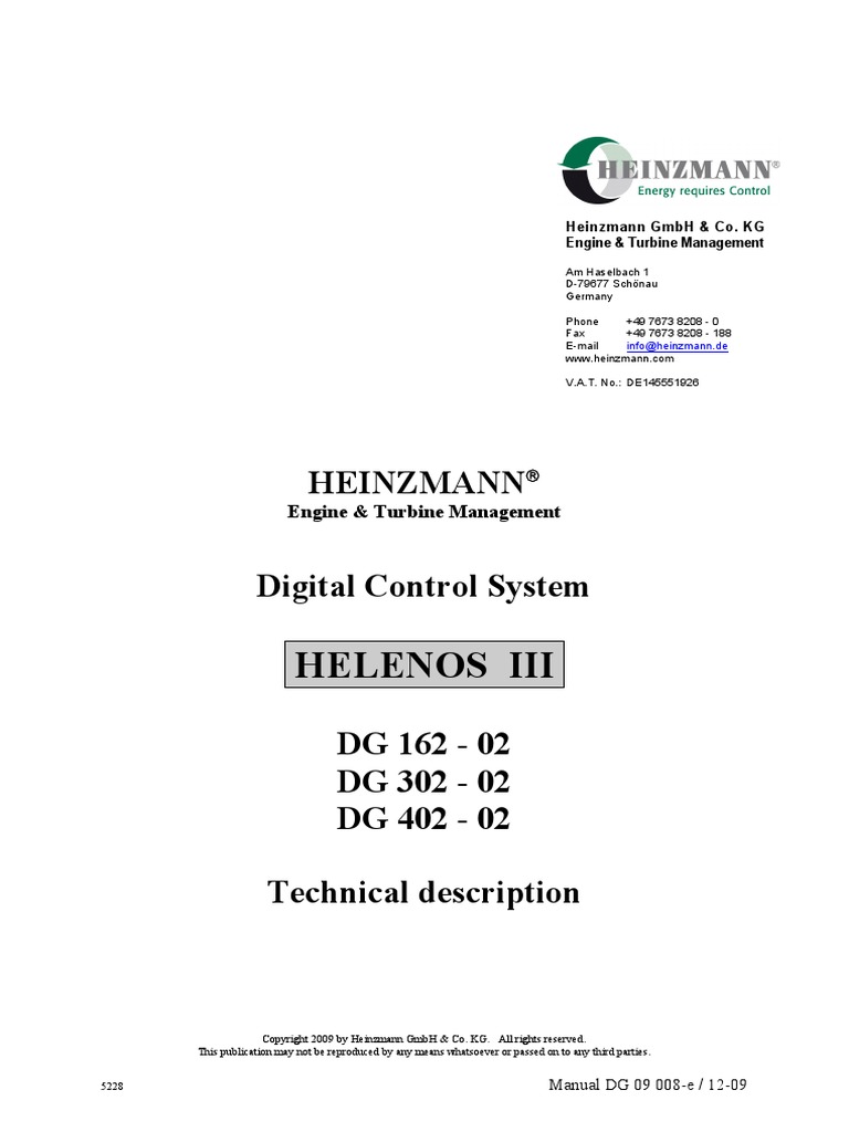 Heinzmann DG 09 008-E 12 09 HELENOS III PDF | PDF | Electric Motor ...
