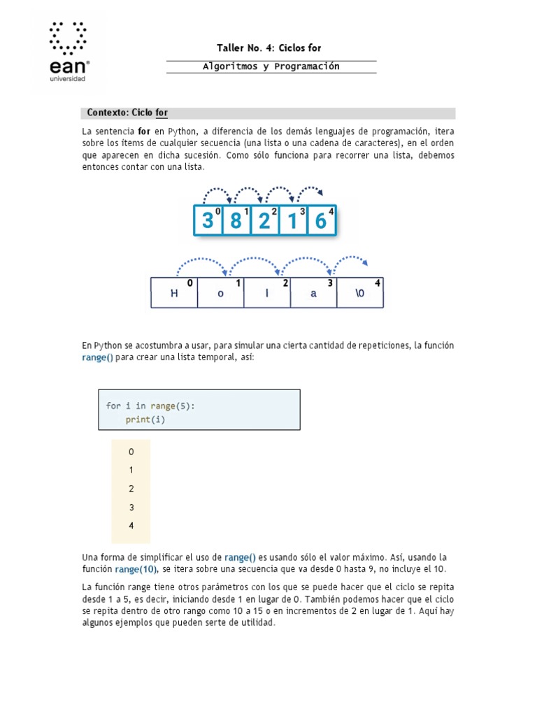 Taller4 Ciclos I Pdf Algoritmos Python Lenguaje De Programación 4012