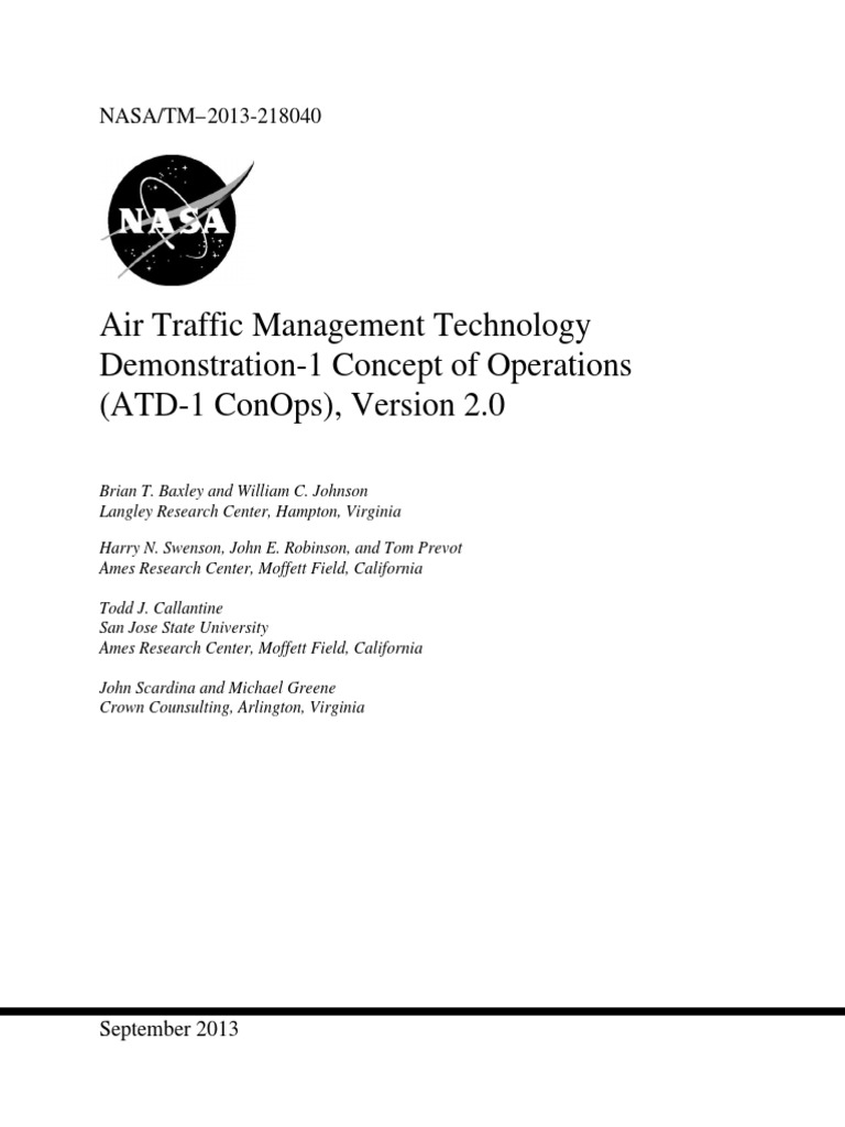 Nasa TM 2013 218040 | PDF | Air Traffic Control | Aviation