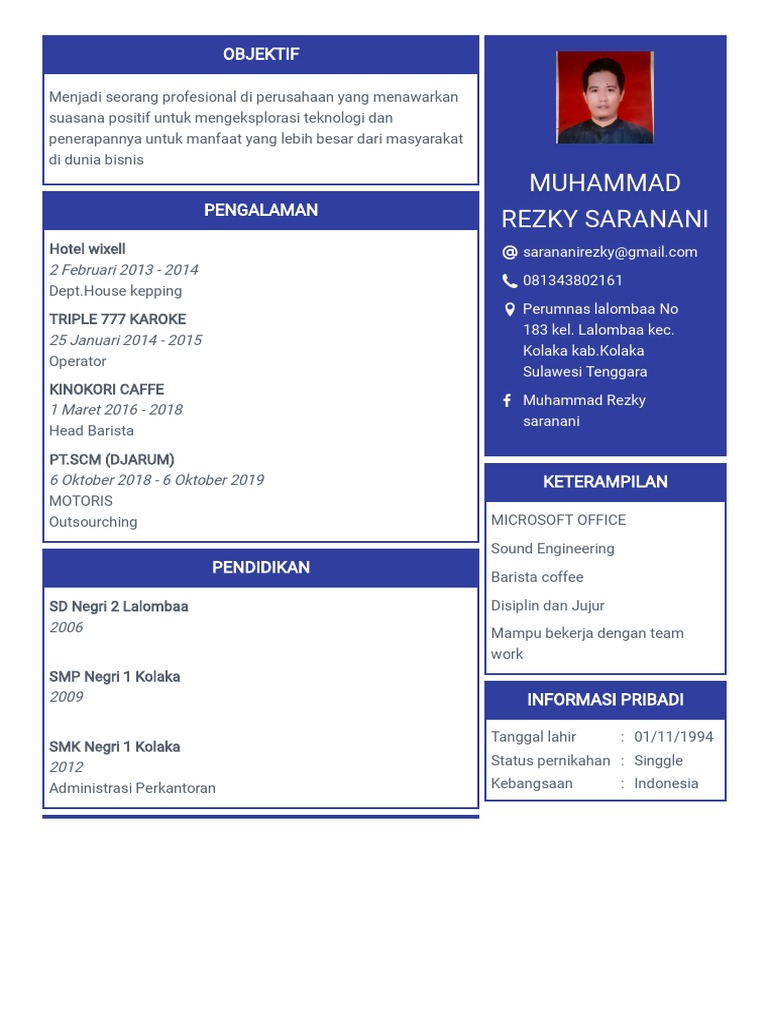 Profil Profesional Muhammad Rezky Saranani | PDF
