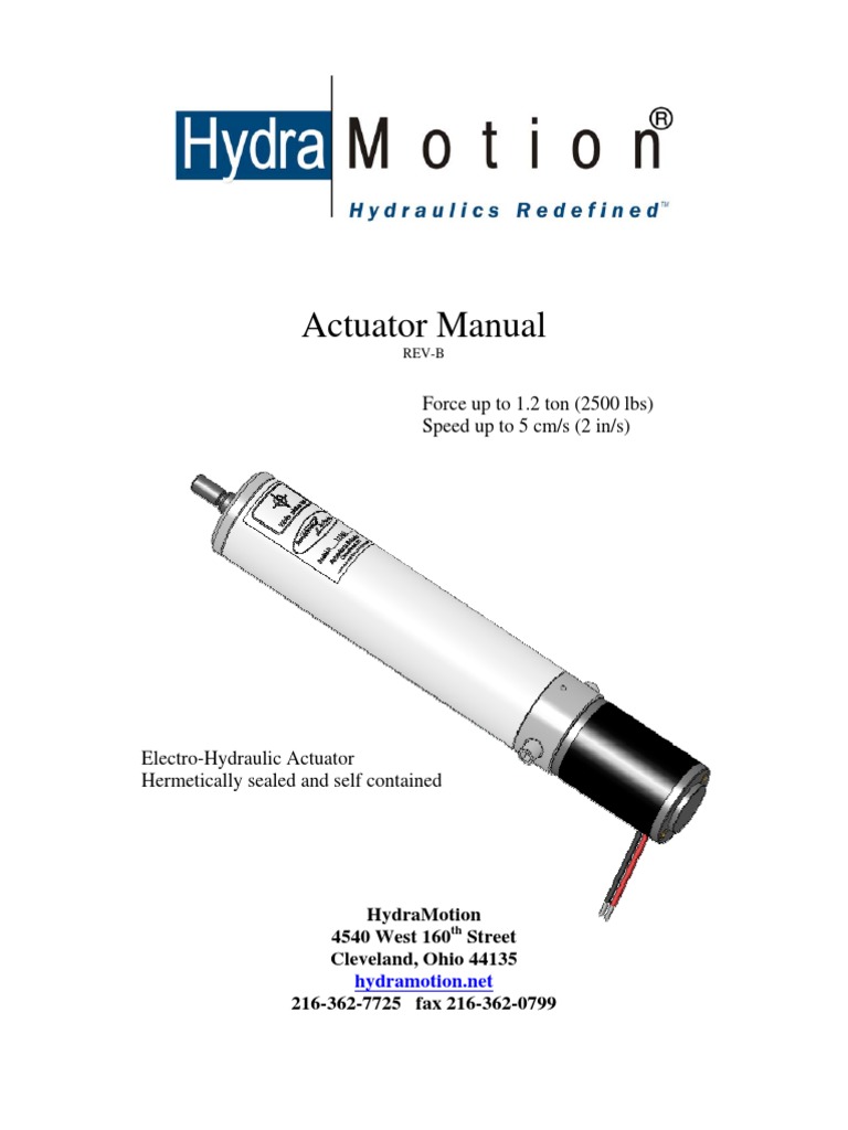 HydraMotion Electro-Hydraulic Actuator Manual | PDF | Technology ...