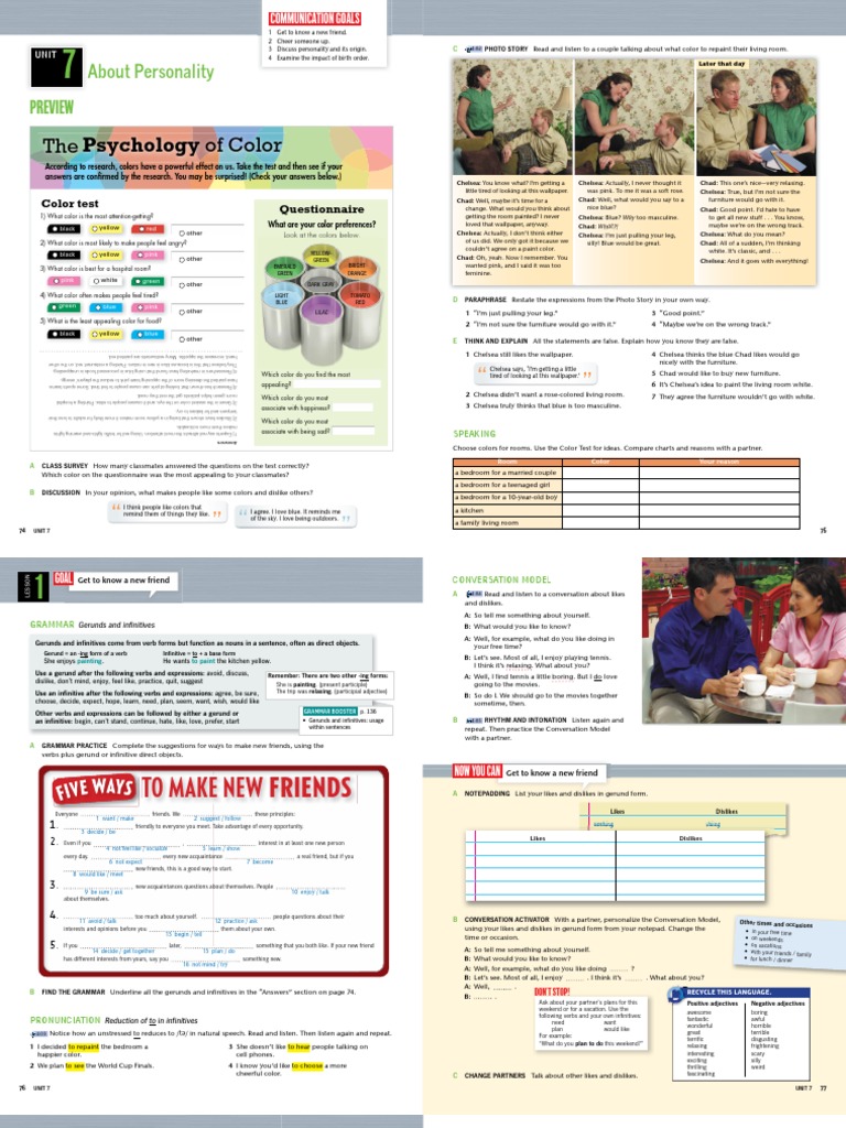 Unidad 7 Top Notch | PDF | Extraversion And Introversion | Verb
