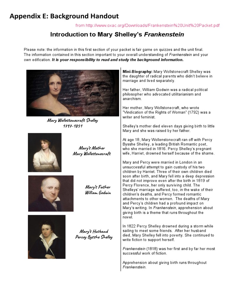 Mary Shelley's Frankenstein Overview | PDF | Gothic Fiction | Frankenstein