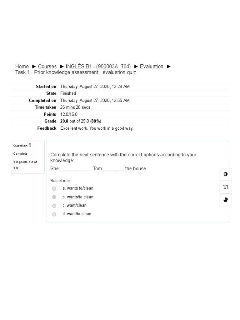 Prior Knowledge Assessment Quiz | PDF | Teachers | Behavior Modification