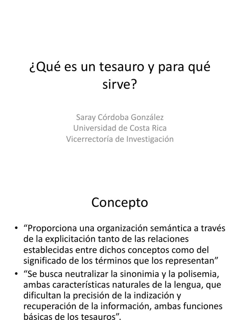 Que Es Un Tesauro y para Que Sirve | PDF | Ontología (Ciencias de la ...