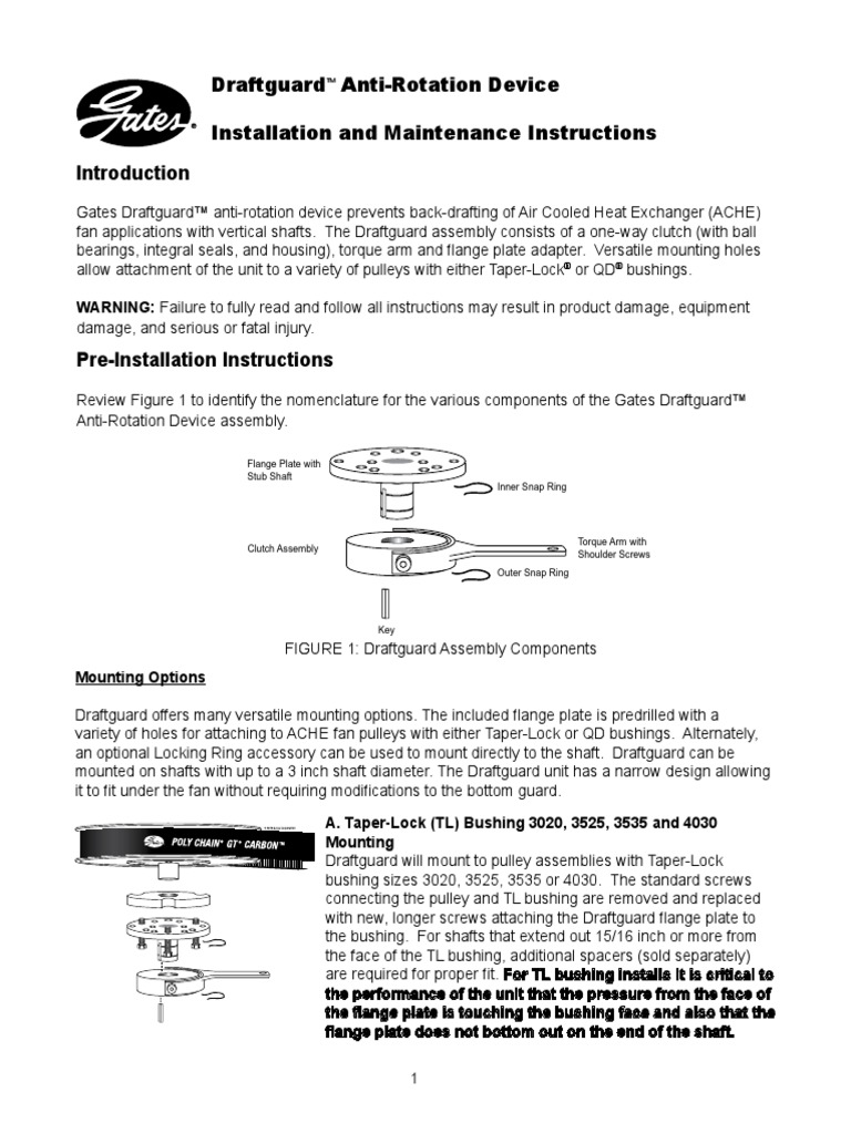 Draftguard Anti-Rotation Device Installation and Maintenance ...