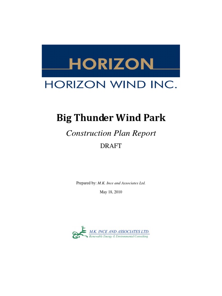 Big Thunder Wind Park Construction Plan | PDF | Wind Farm | Electrical ...