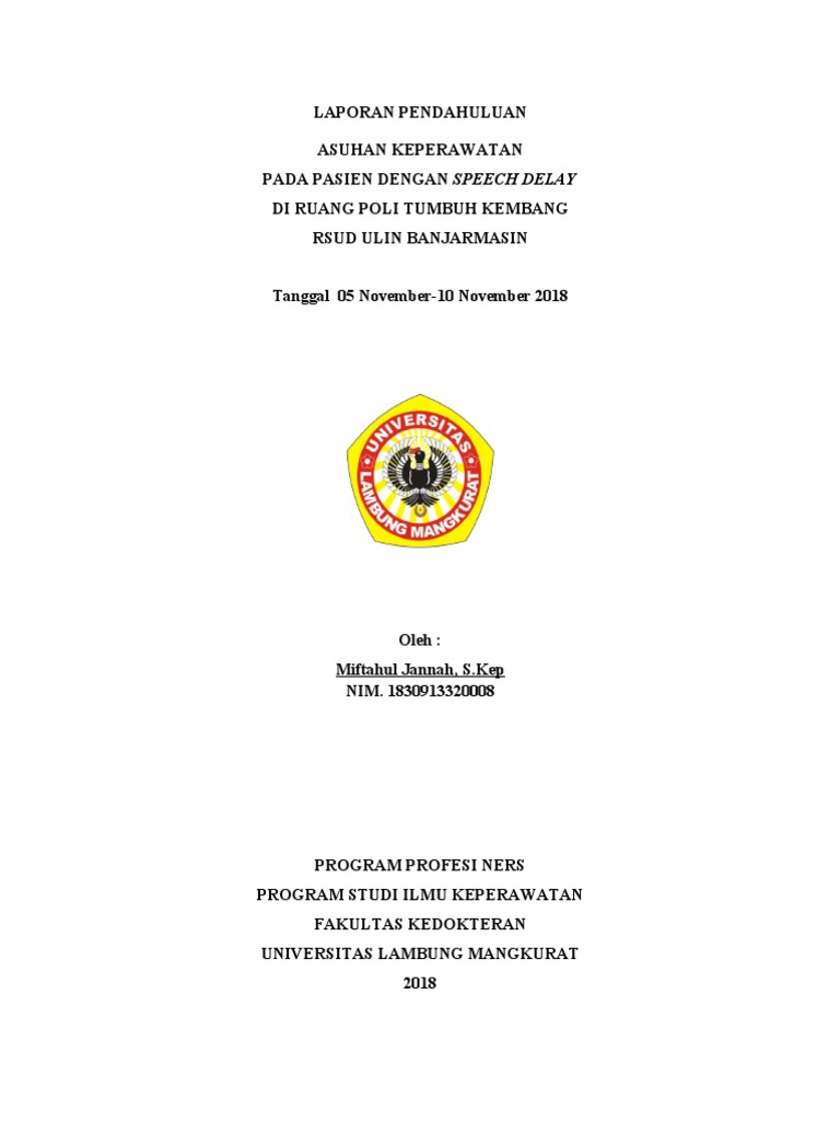 Asuhan Keperawatan Speech Delay Anak | PDF