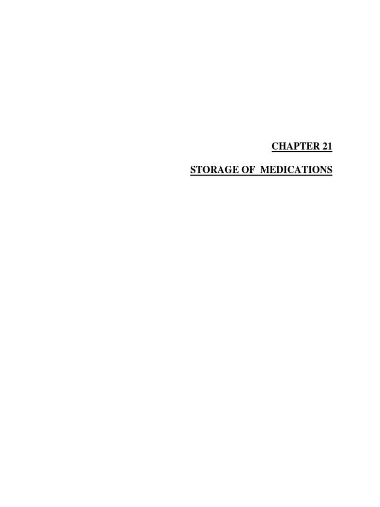 Chapter21 Storageofmedications PDF | PDF | Pharmacy | Medical Prescription