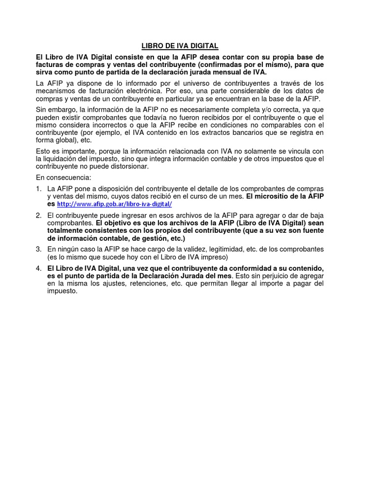 Libro de Iva Digital | PDF | Archivo de computadora | Información