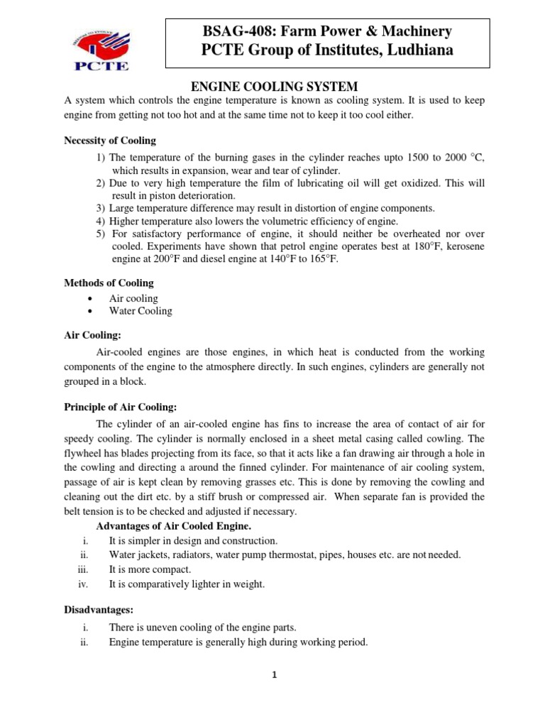 Engine Cooling System Pdf Radiator Home Appliance