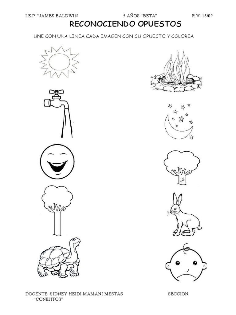 Reconociendo Opuestos para Niños | PDF