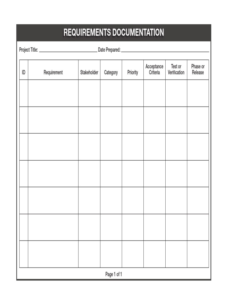 Form 2.5 - Requirements Documentation | PDF