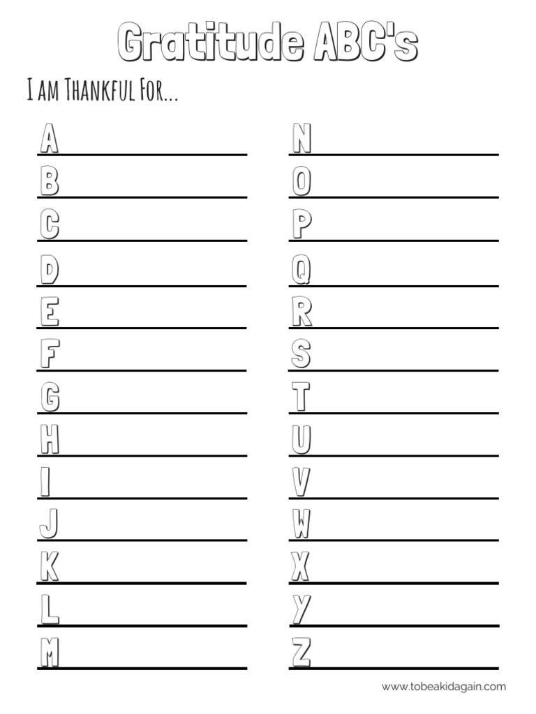 Gratitude ABCs I Am Thankful For Printable PDF | PDF