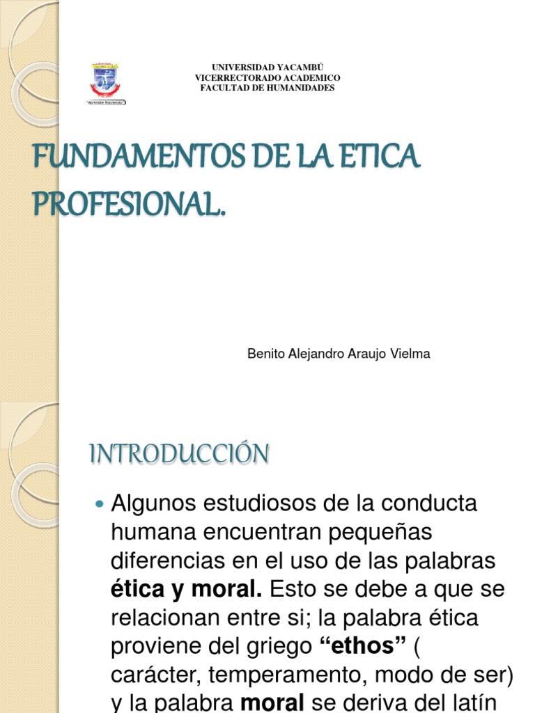 Fundamentos de La Etica Profesional. | PDF | Moralidad | Comportamiento