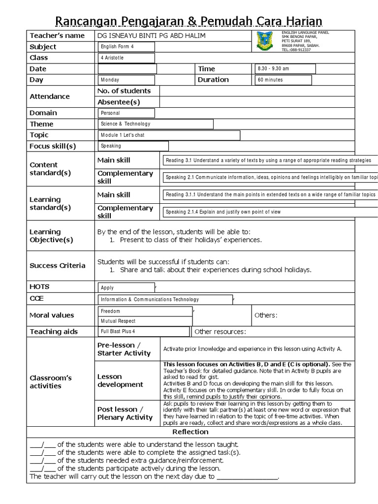 RPH Week 3 2020 | PDF | Lesson | Vocabulary