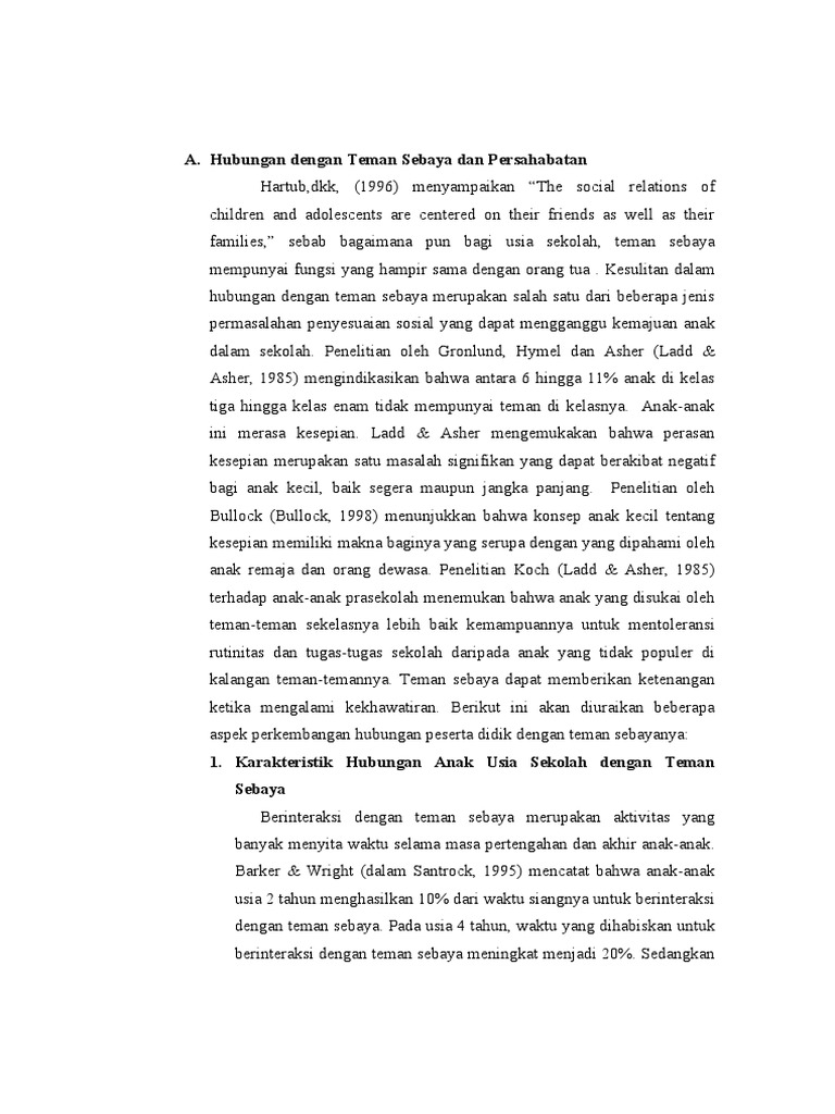 Hubungan Dengan Teman Sebaya Dan Persahabatan VENDI | PDF