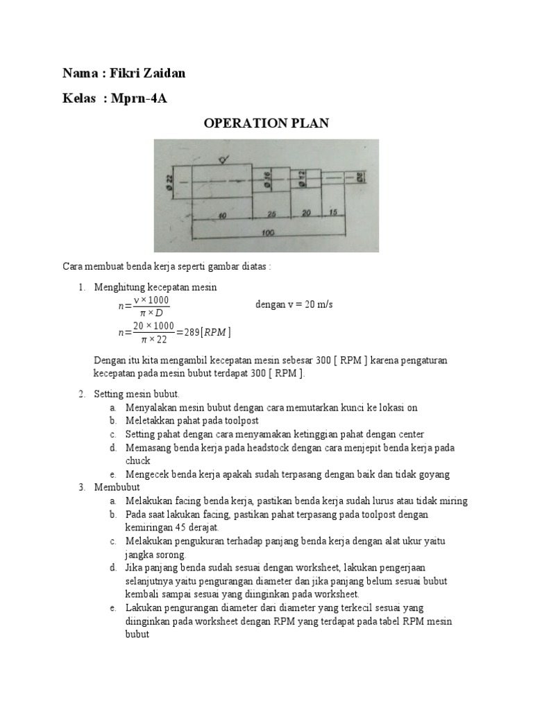 Operation Plan Bubut | PDF