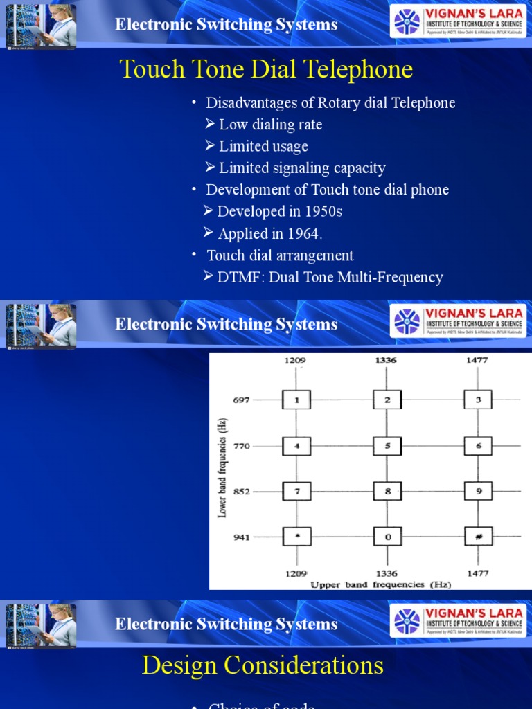 Touch Tone Dial Telephone: Electronic Switching Systems | PDF