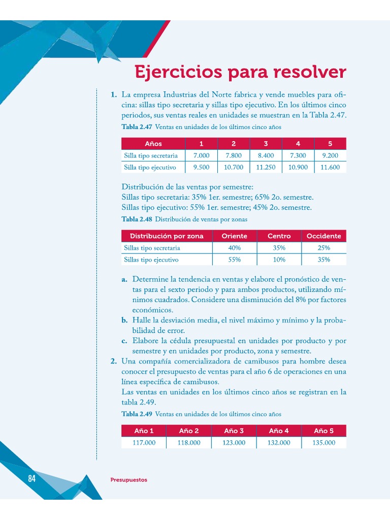 PRACTICA 1-Ejercicios - Presupuesto - de - Ventas | PDF