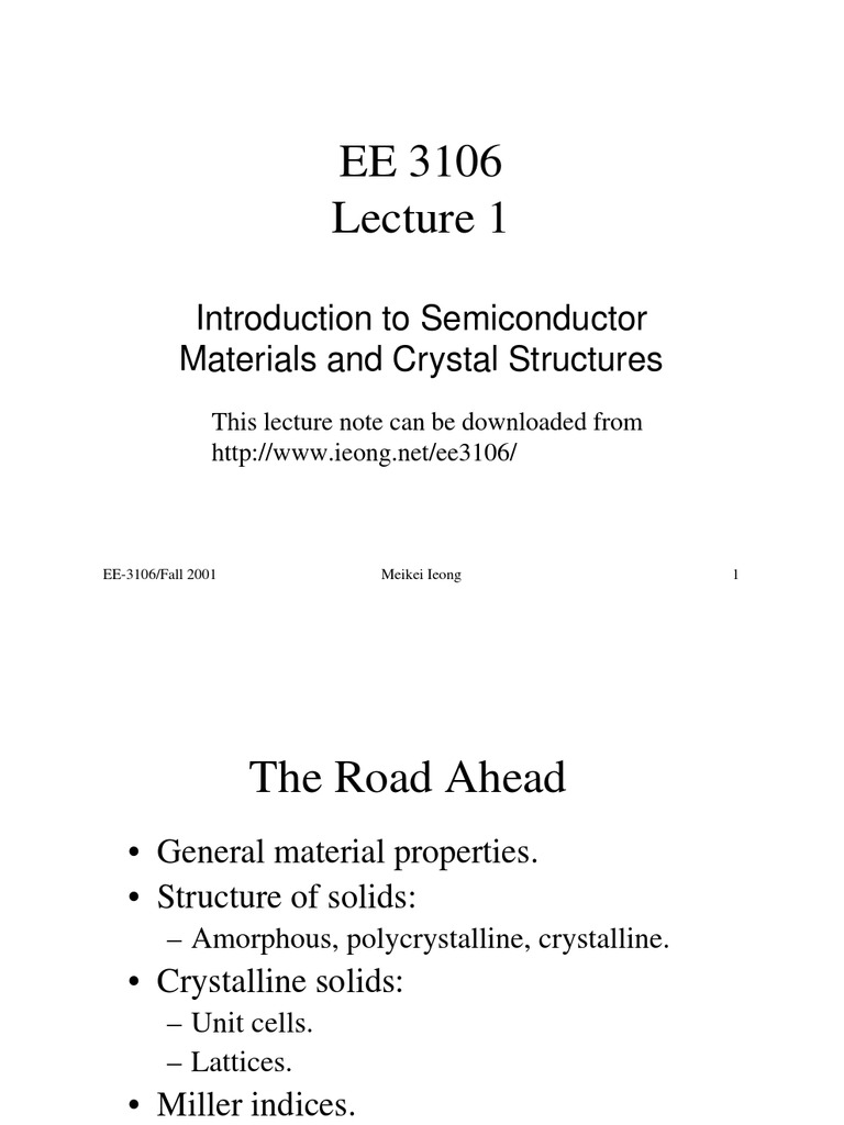 Introduction To Semiconductor Materials and Crystal Structures | PDF ...