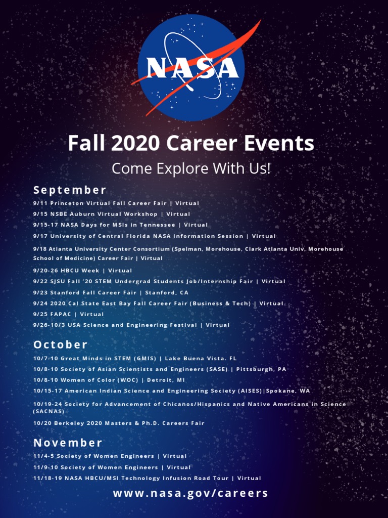 NASA Fall 2020 Recruiting Events | PDF