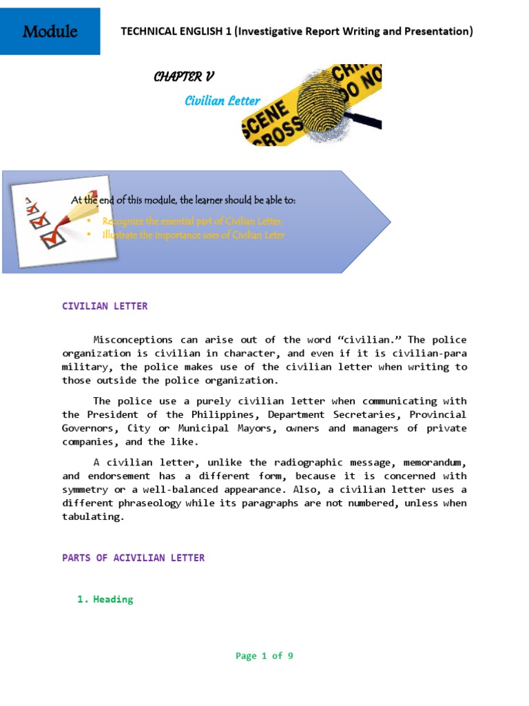 Chapter 5 - Civilian Letter | PDF | Envelope | Written Communication