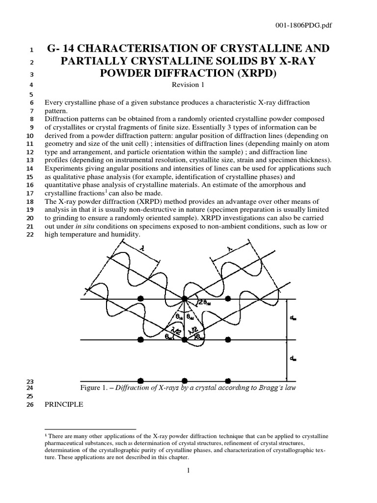 G-14 Characterisation of Crystalline and Partially Crystalline Solids ...