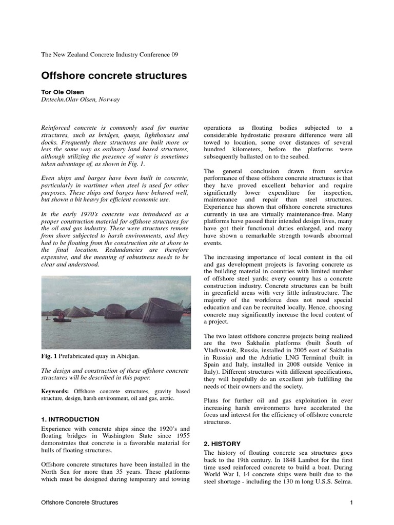 Concrete Gravity Platforms | PDF | Offshore Drilling | Ships
