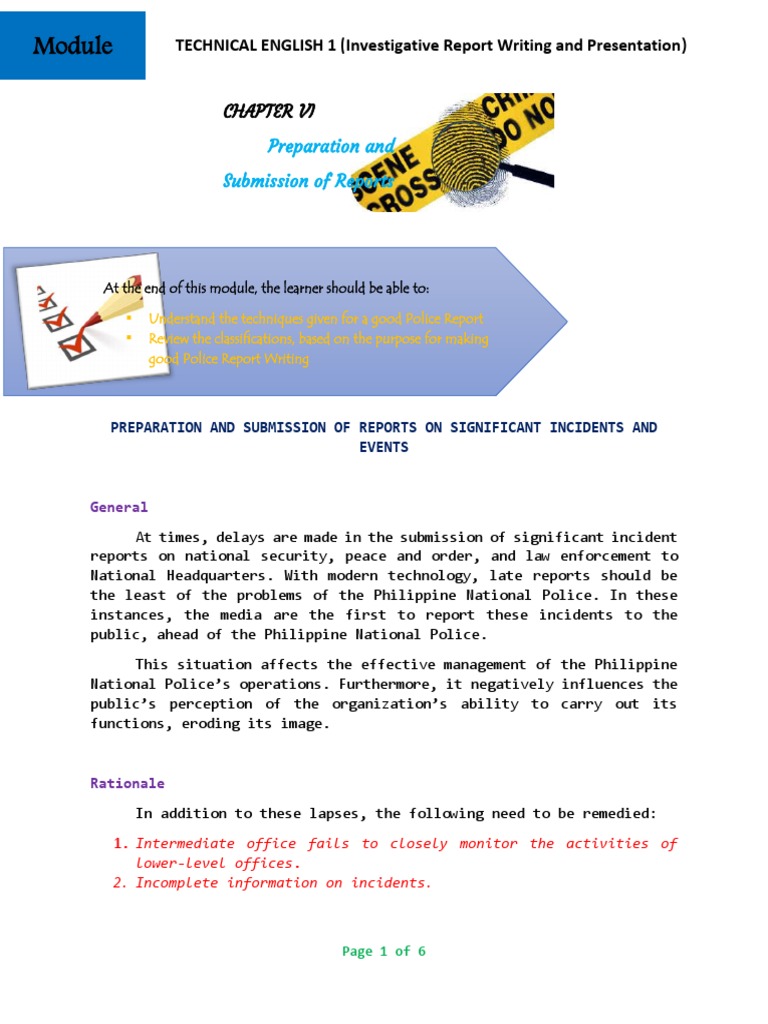 Report Submission for Significant Incidents | PDF | Police | Information