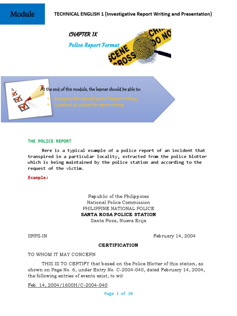 Police Report Writing Guide | PDF | Search And Seizure | Arrest
