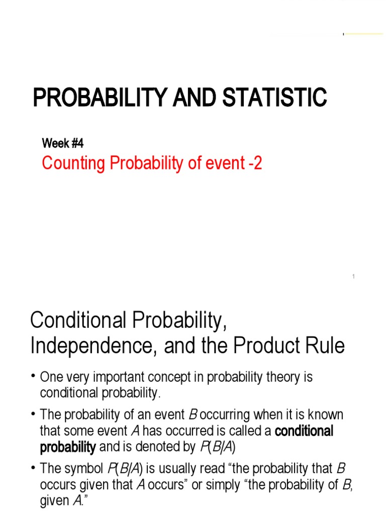 Conditional Probability Explained | PDF | Probability | Probability And Statistics
