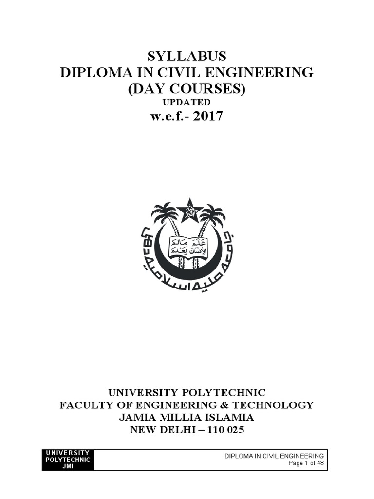 Diploma in Civil Engineering Syllabus | PDF | Differential Calculus ...