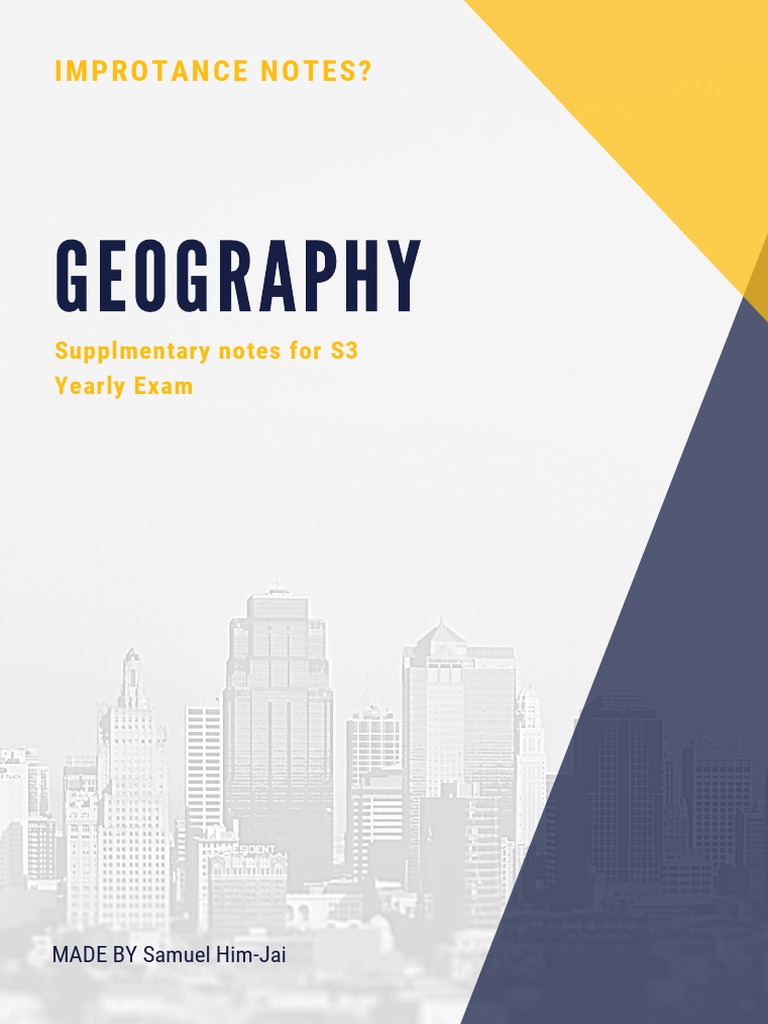 Geography S3 Yearly Exam Notes Cover PDF | PDF