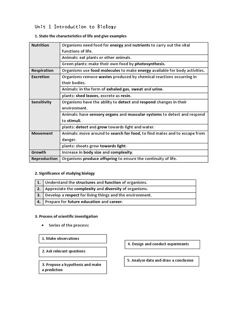 Biology S3 Yearly Exam Notes PDF | PDF | Cell (Biology) | Enzyme