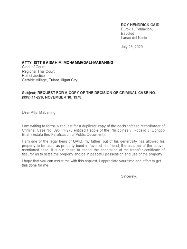 Letter Address To COC - EDITED | PDF