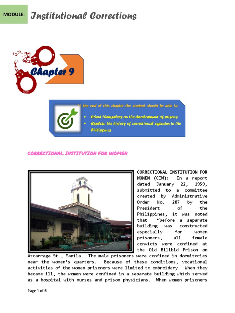 Chapter 9 - Correctional Institution For Women, Davao Prison and Penal ...