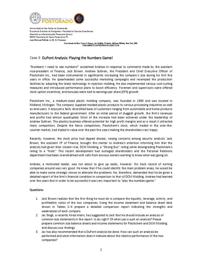 DuPont Analysi - Playing The Numbers Game | PDF | Equity (Finance) | Balance Sheet