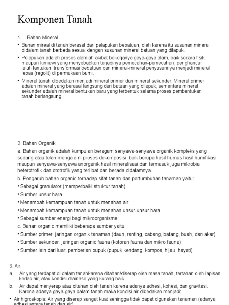 Komponen Tanah | PDF