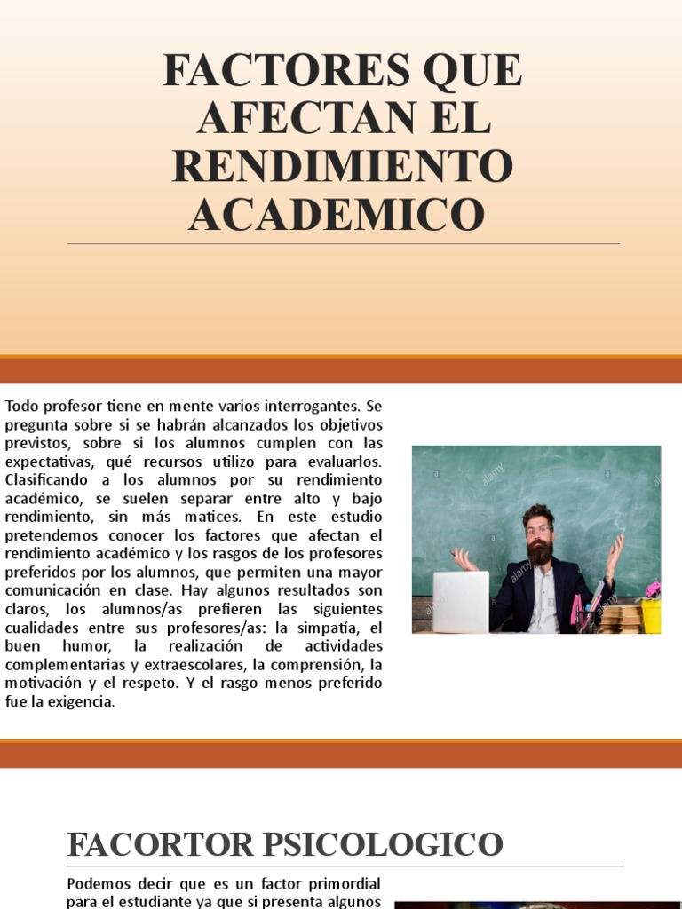 Factores Que Afectan El Rendimiento Academico | PDF