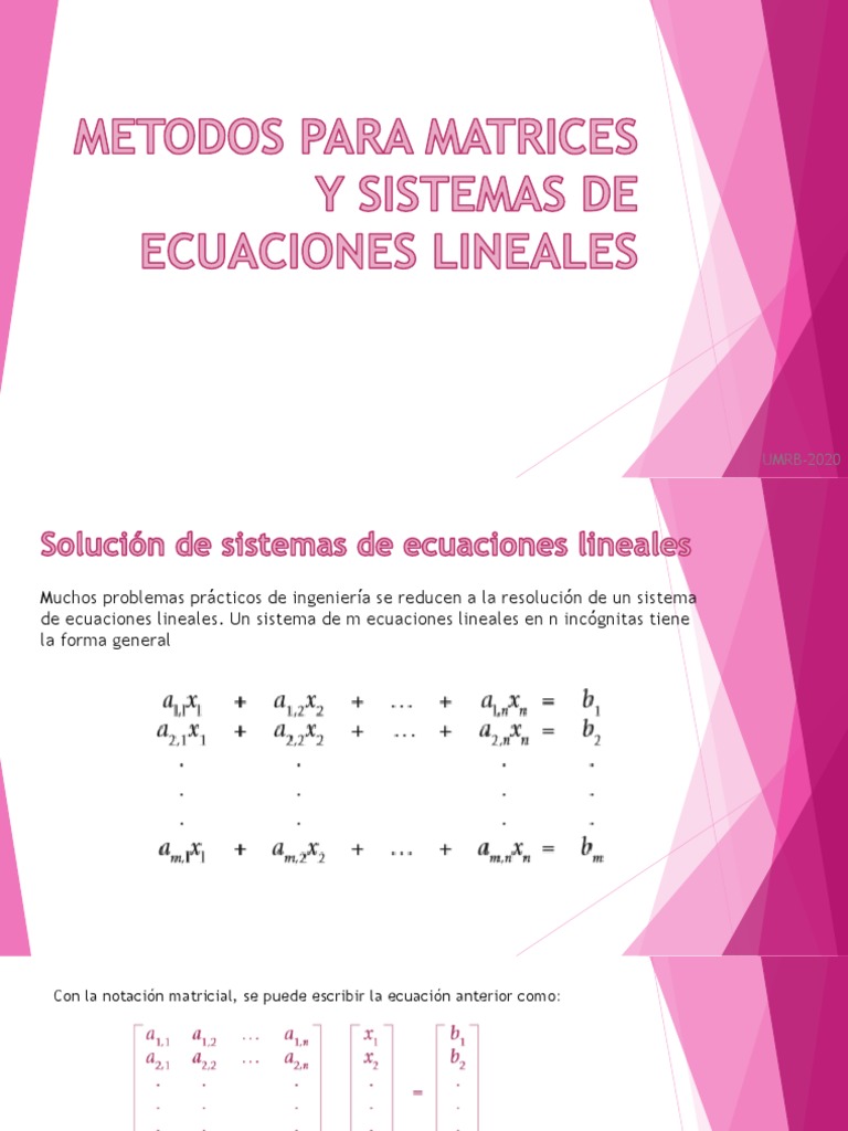 Matrices y Sistemas de Ecuaciones Lineales | PDF | Ecuaciones | Matriz (Matemáticas)