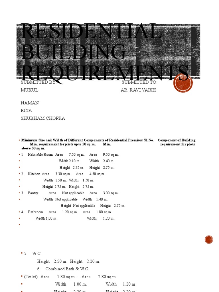 Residential Building Requirements | PDF | Stairs | Architectural Design