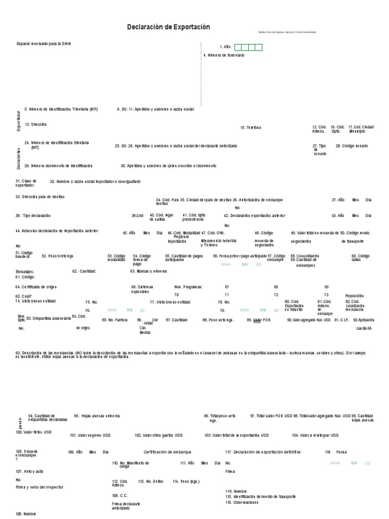 Formulario - 600 - Declaración de Exportación | PDF | aduana | Comercio