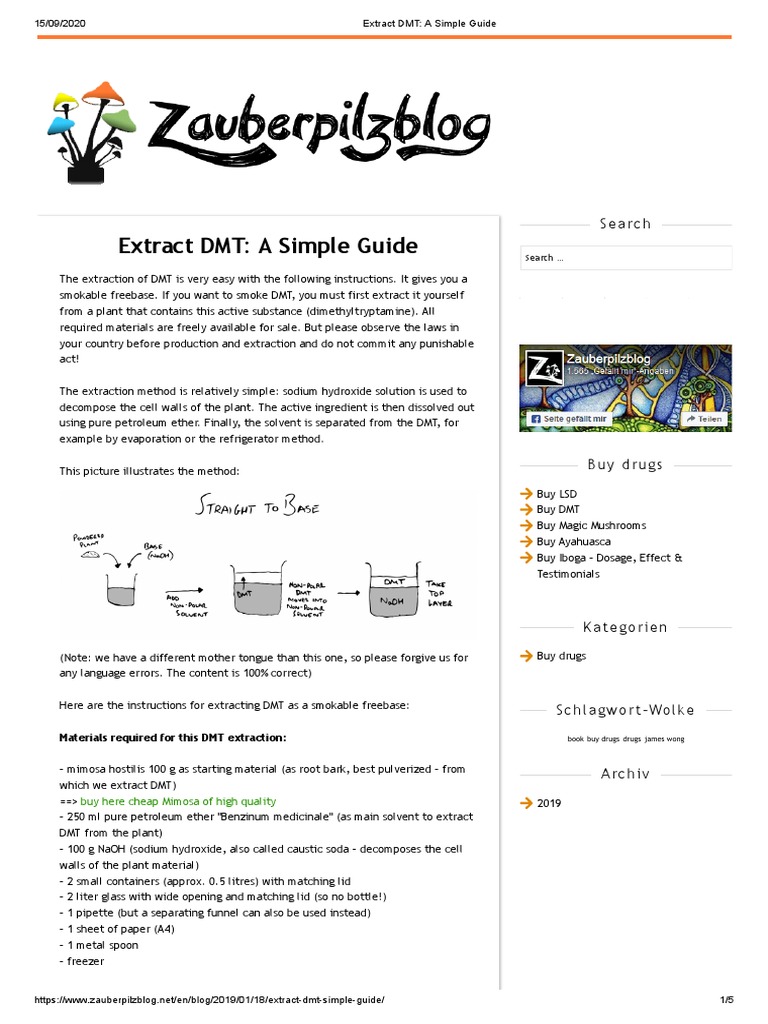 Extract DMT - A Simple Guide | PDF | Sodium Hydroxide | Chemical Substances