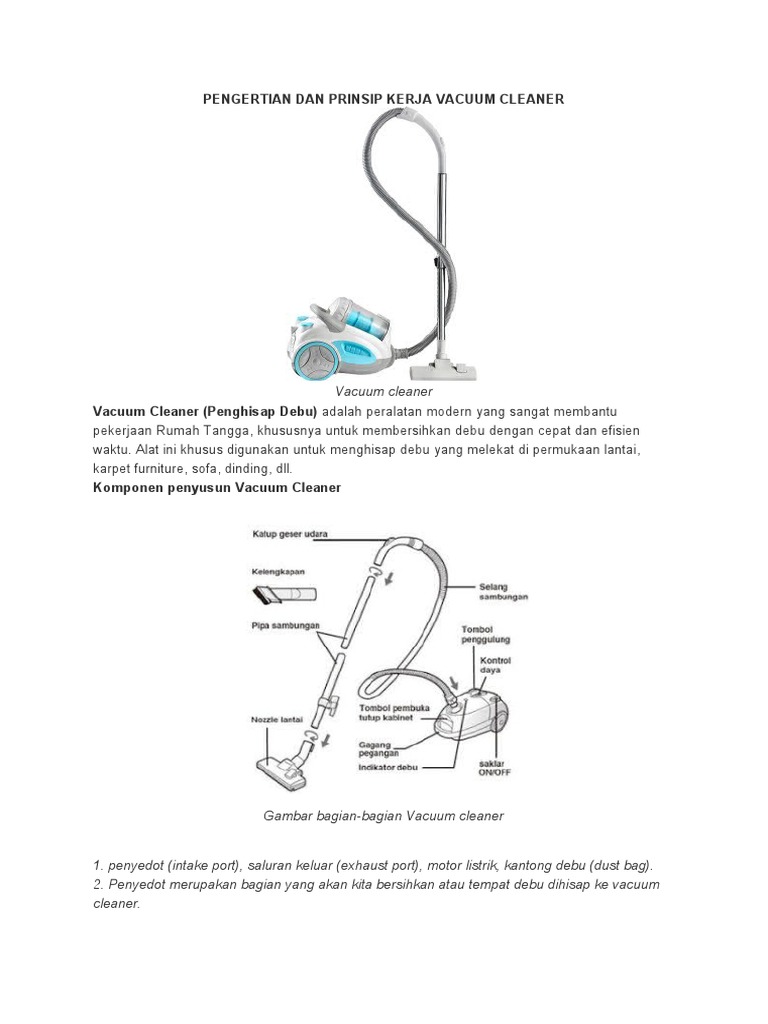 Pengertian Dan Prinsip Kerja Vacuum Cleaner | PDF