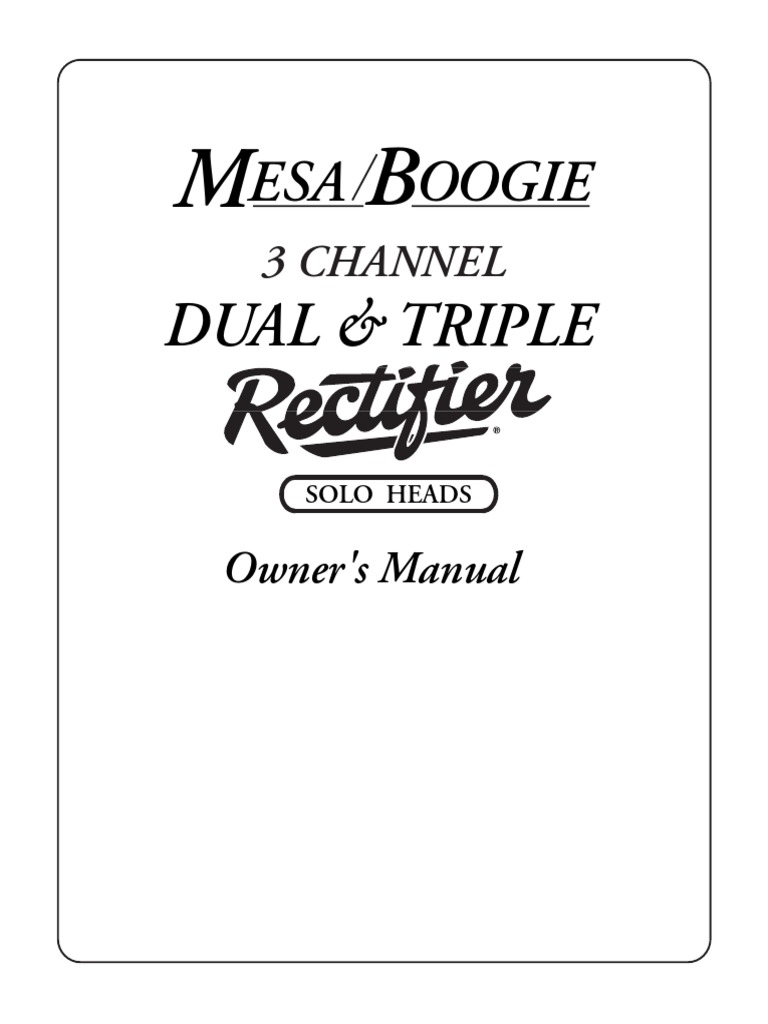 Dual & Triple Rectifier Solo Head Manual | PDF | Vacuum Tube | Amplifier