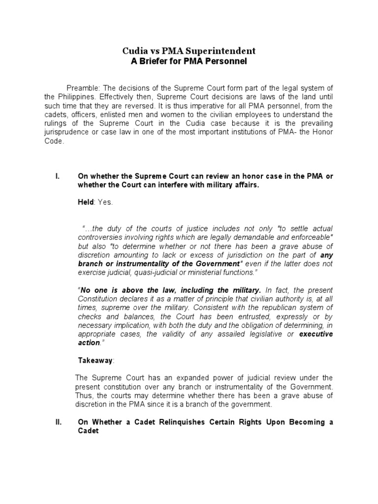 Cudia Case Briefer | PDF | Due Process | Academic Freedom