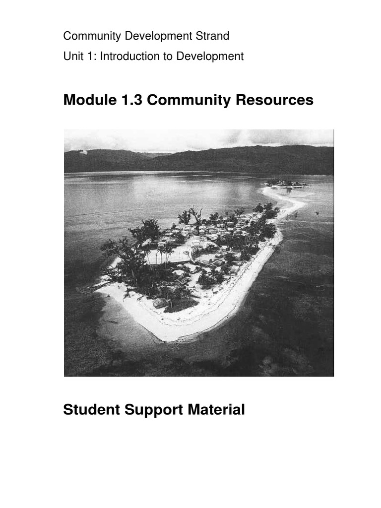 Module 1.3 Community Resources: Community Development Strand Unit 1 ...